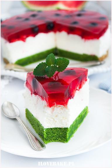 Przepis: Ciasto arbuz z truskawkami - Proste i Smaczne Przepisy